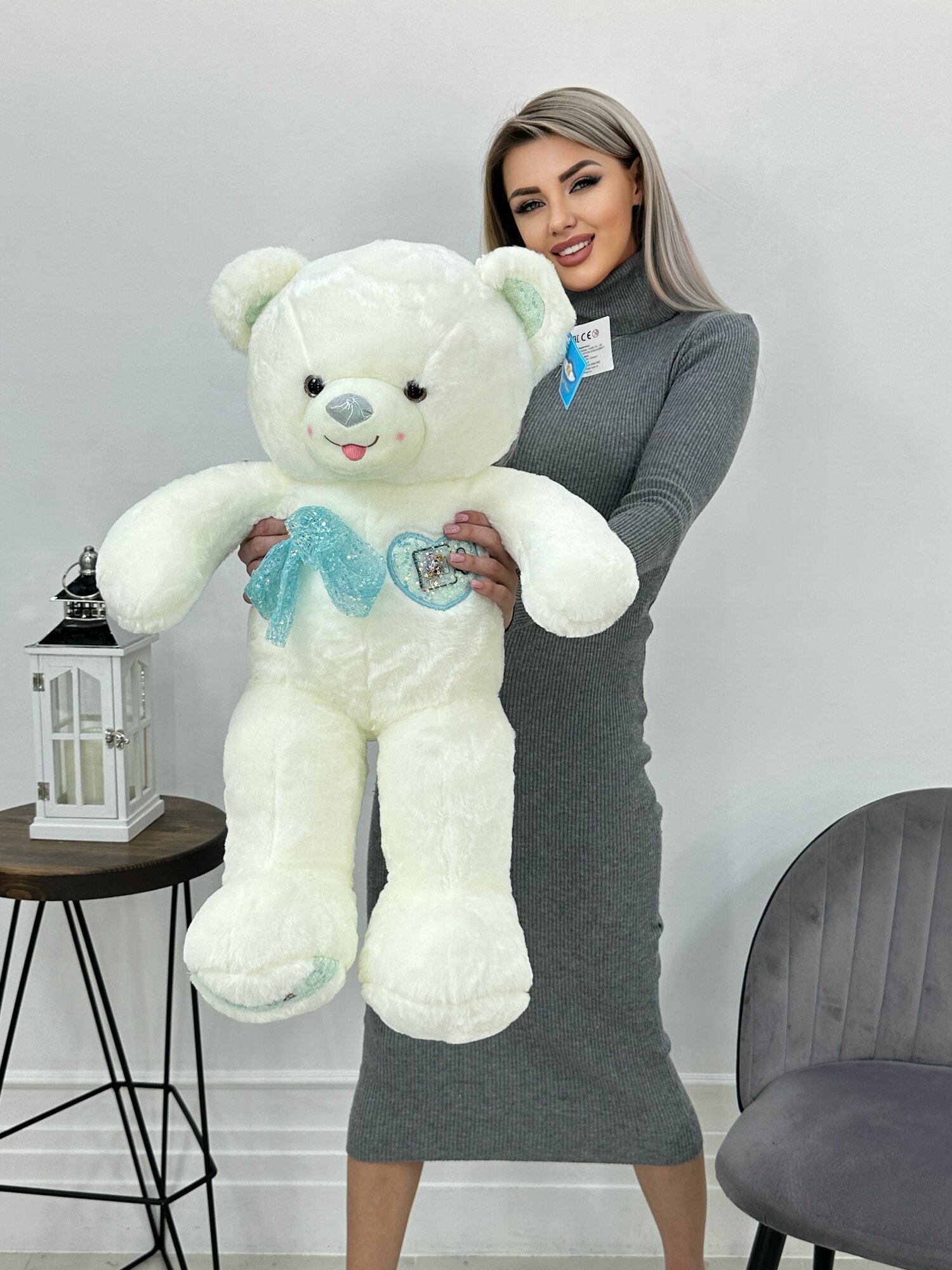 Плюшевый медведь большой мягкая игрушка мишка с сердечком 70 см