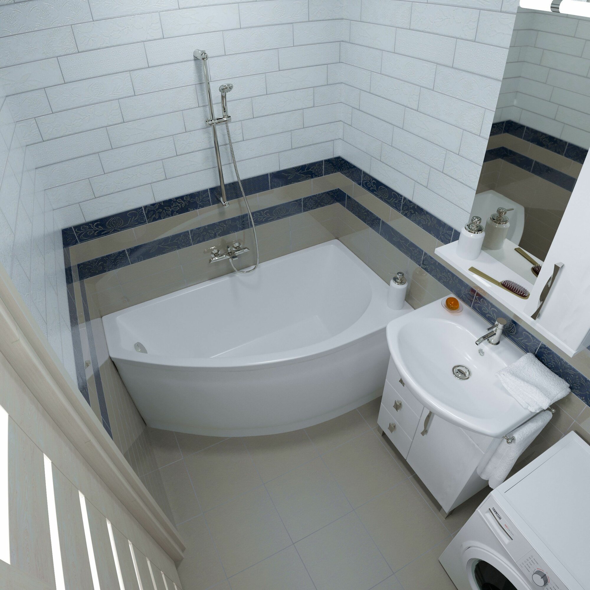 Ванна акриловая асимметричная Triton Бэлла 140х76 -левая