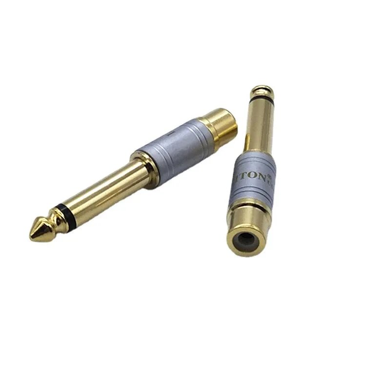 AQJG Золотой кабель-переходник 6.5 мм Jack на RCA 6.5 AV