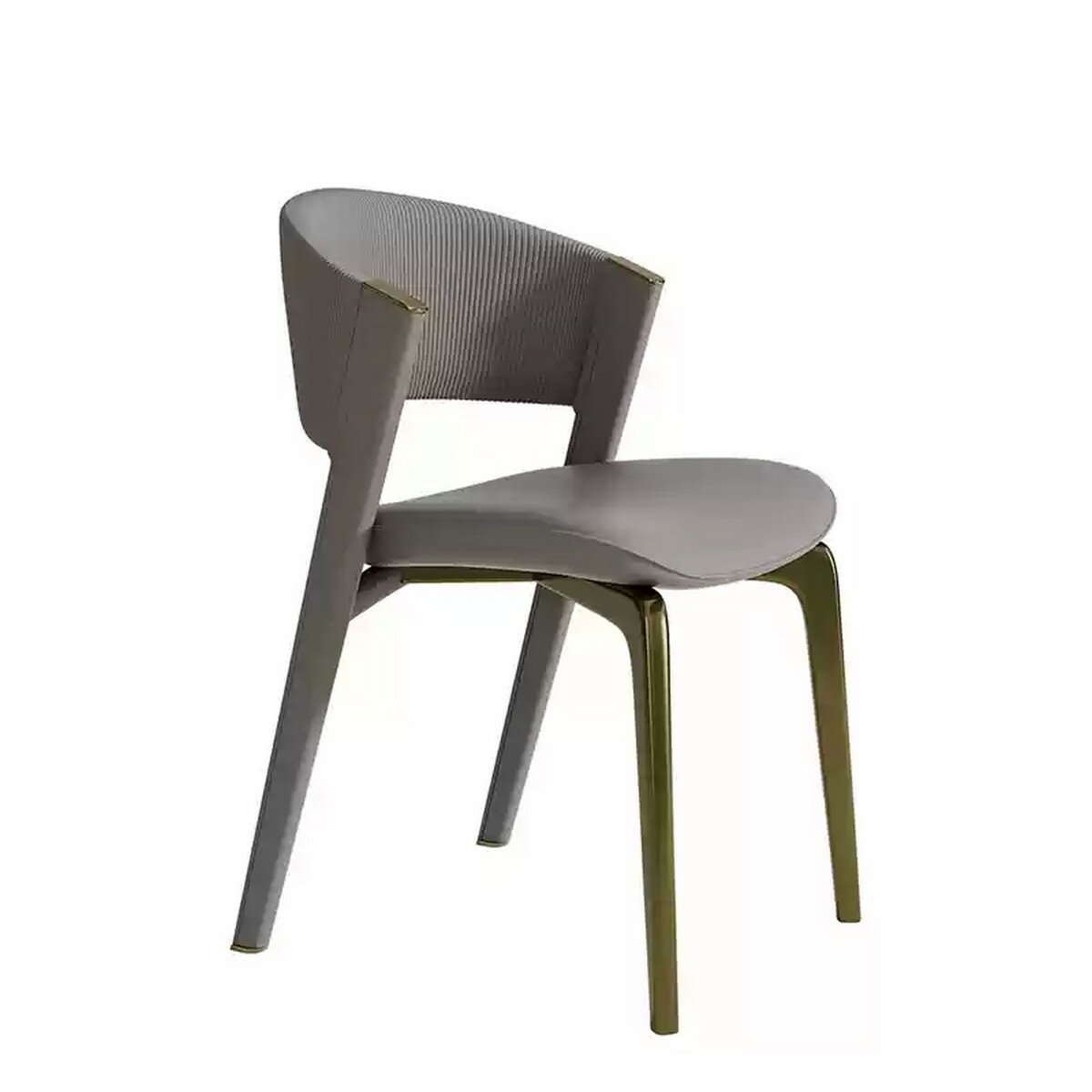 Стулья обеденные в стиле Cornelio Cappellini Dining Chair (серый, бронзовые ножки)