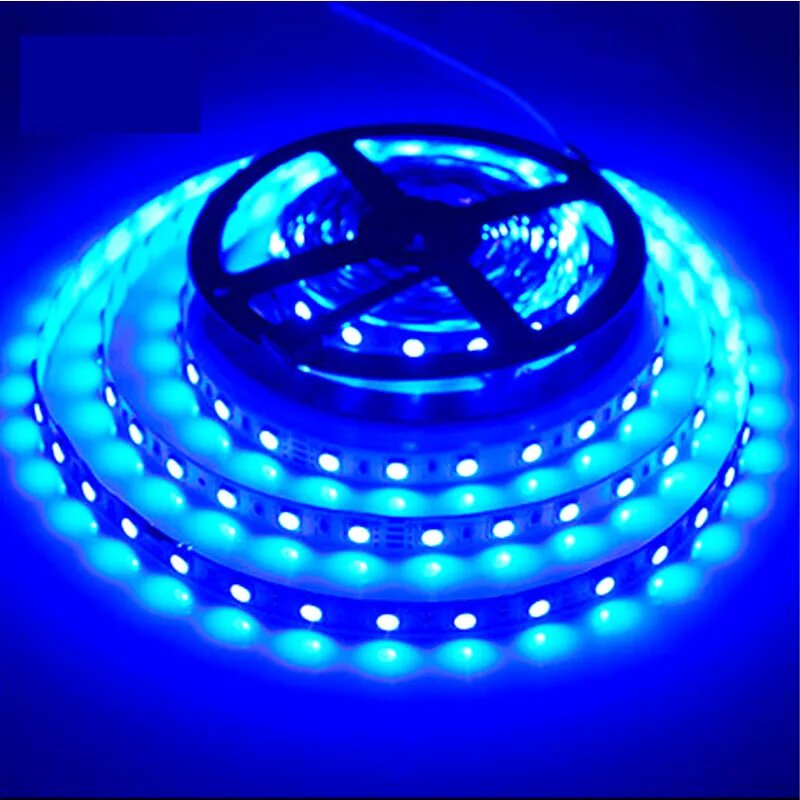 Светодиодная лента синяя 12В, 5050smd, 60 LED/м, 1 м, Waterproof IP65