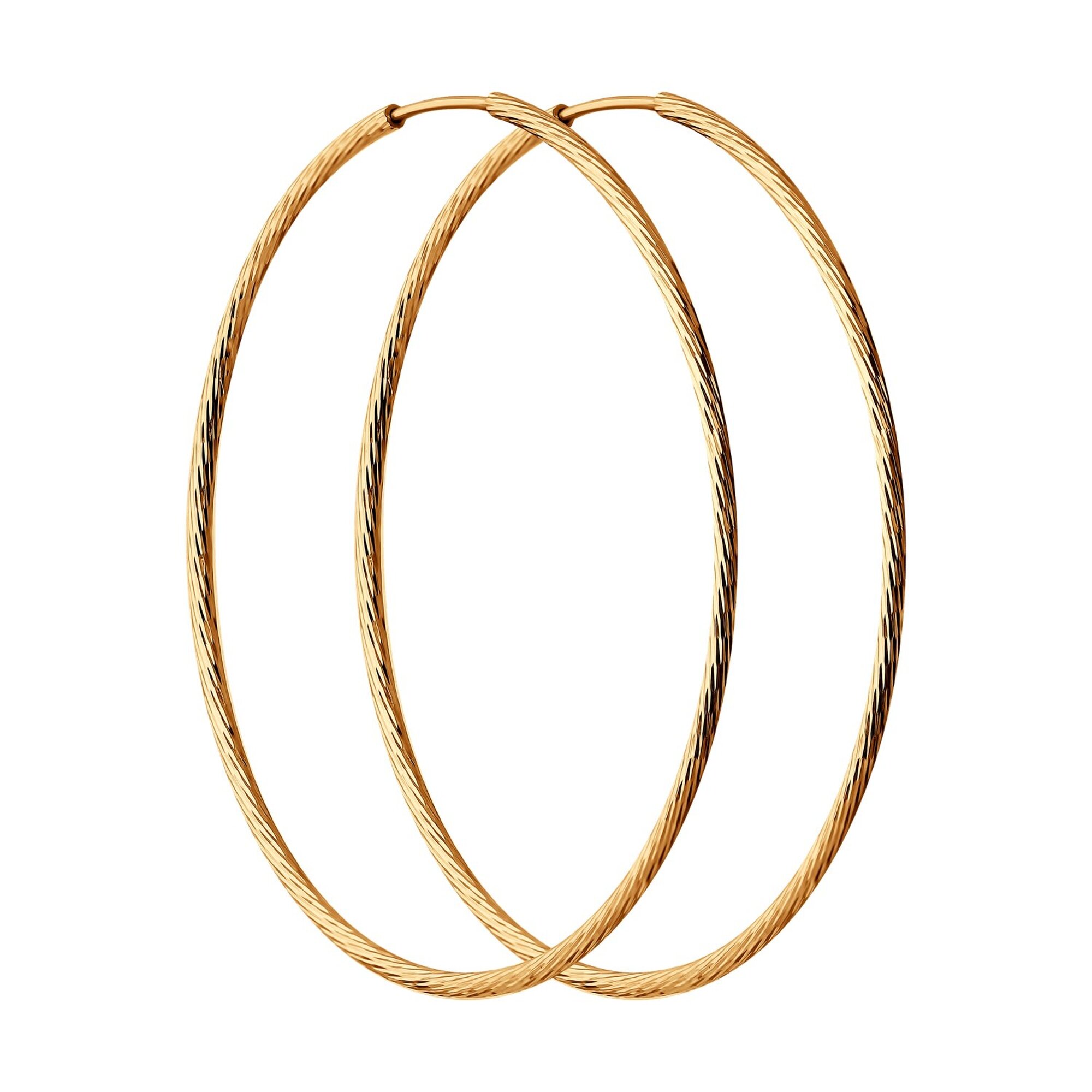 Серьги конго, серебро, 925 проба, золочение