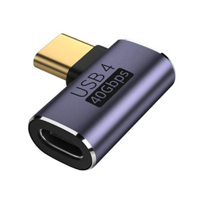 Адаптер с прямым углом USB C U-образный Прямой Угловой адаптер Type C на Type C 40 Гбит/с адаптер для быстрой передачи данных конвертер Зарядные адаптеры