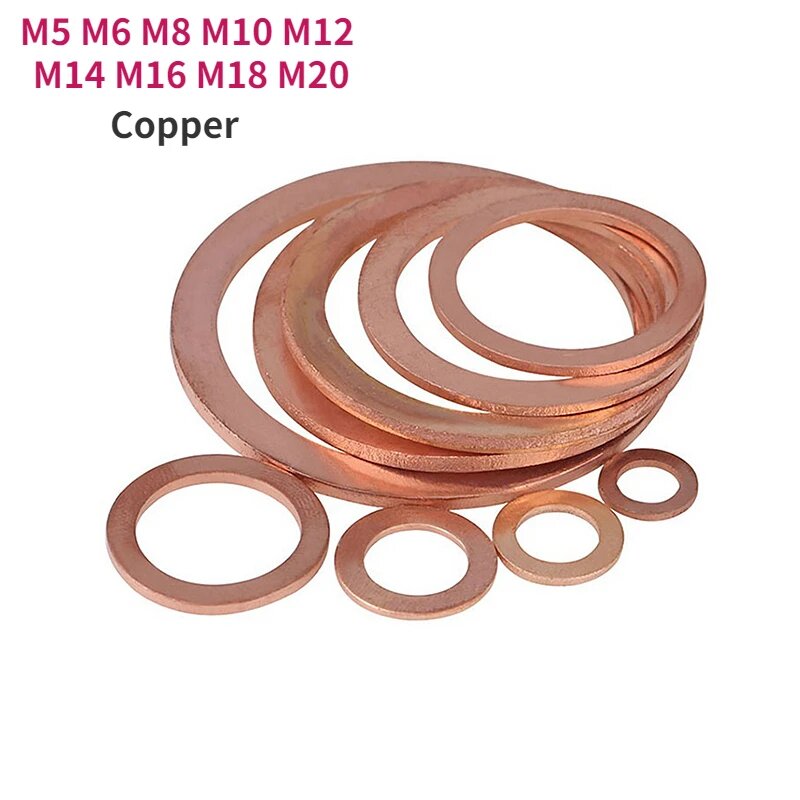 Медные плоские прокладки M5-M20 морской фиолетовый M8x12x1mm(30pcs)