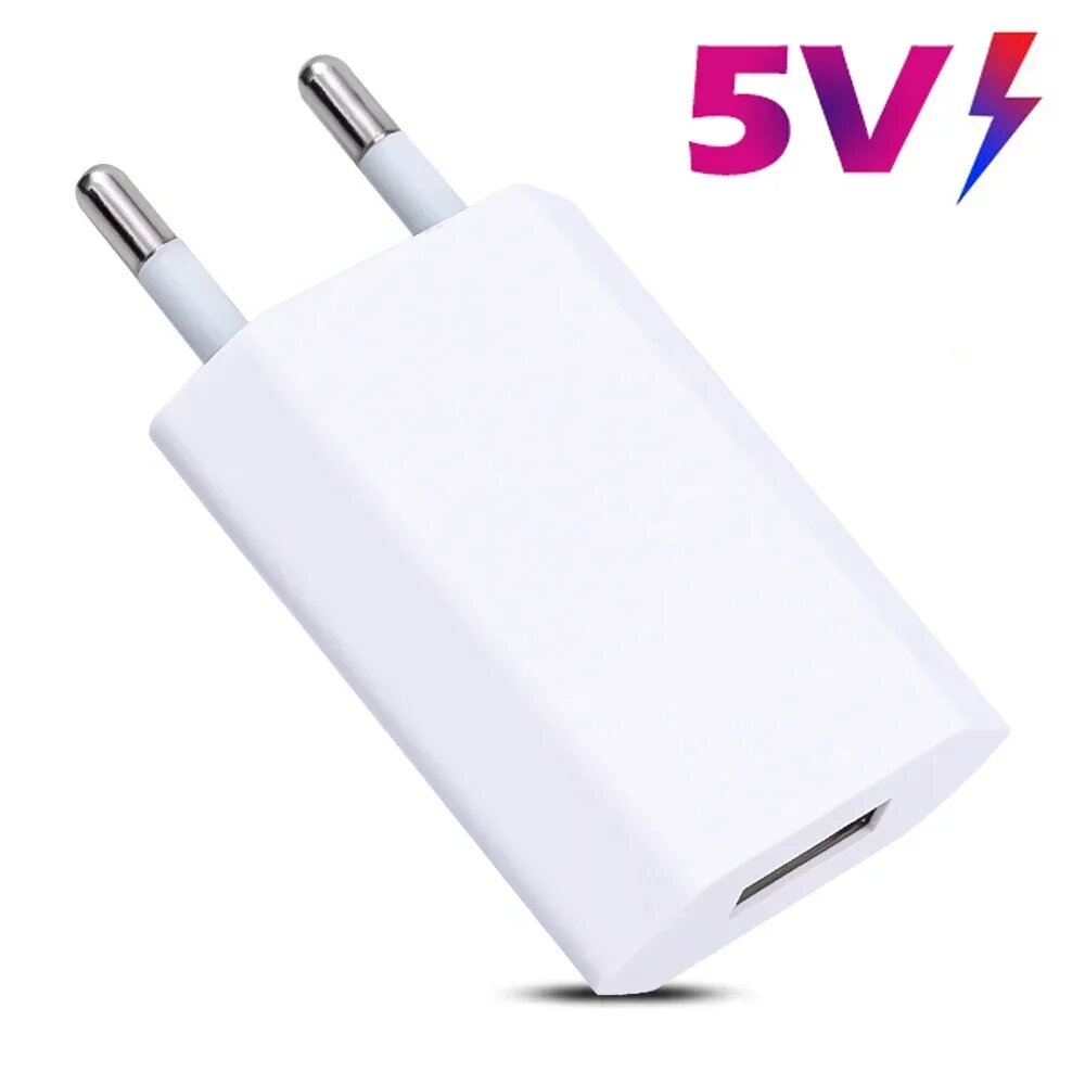 5-1 шт. универсальное настенное зарядное устройство USB с вилкой европейского стандарта 5 В 1 А для iPhone iPad Samsung Xiaomi Redmi Huawei Honor Google зарядное устройство адаптер питания EU Plug-White, 1Pcs