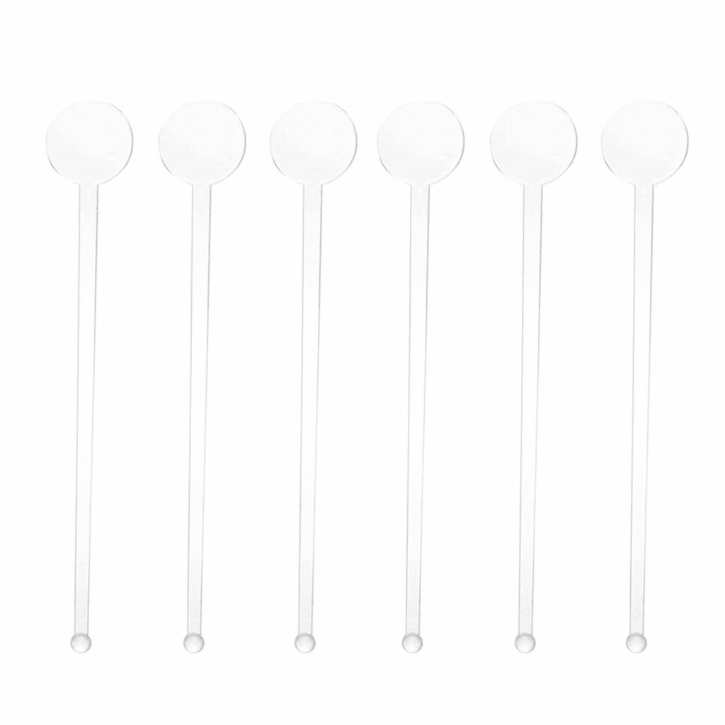 Упаковка из 100 круглых наконечников Swizzle Stick для смешивания напитков, прозрачные пластиковые мешалки кофе, стержень перемешивания коктейлей