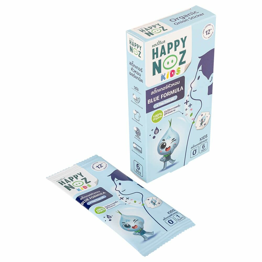 Пластырь от заложенности носа c маслом чайного дерева для детей Happy Noz, 6 шт