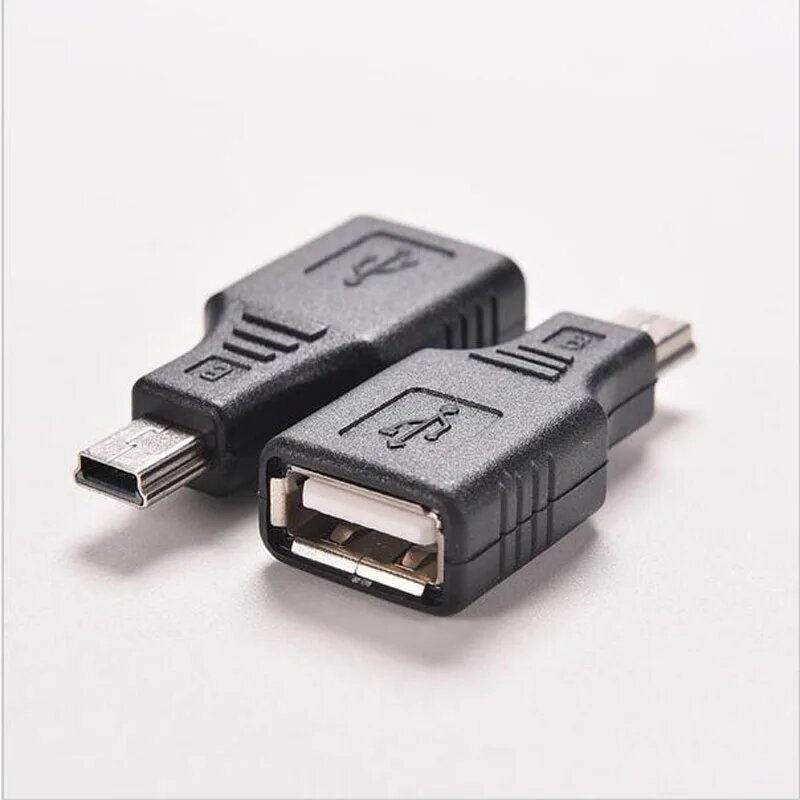 Переходник Mini USB «папа»-USB «мама», OTG адаптер для передачи данных и синхронизации данных для автомобиля, AUX, MP3, MP4, планшетов, телефонов, U-Disk, мыши