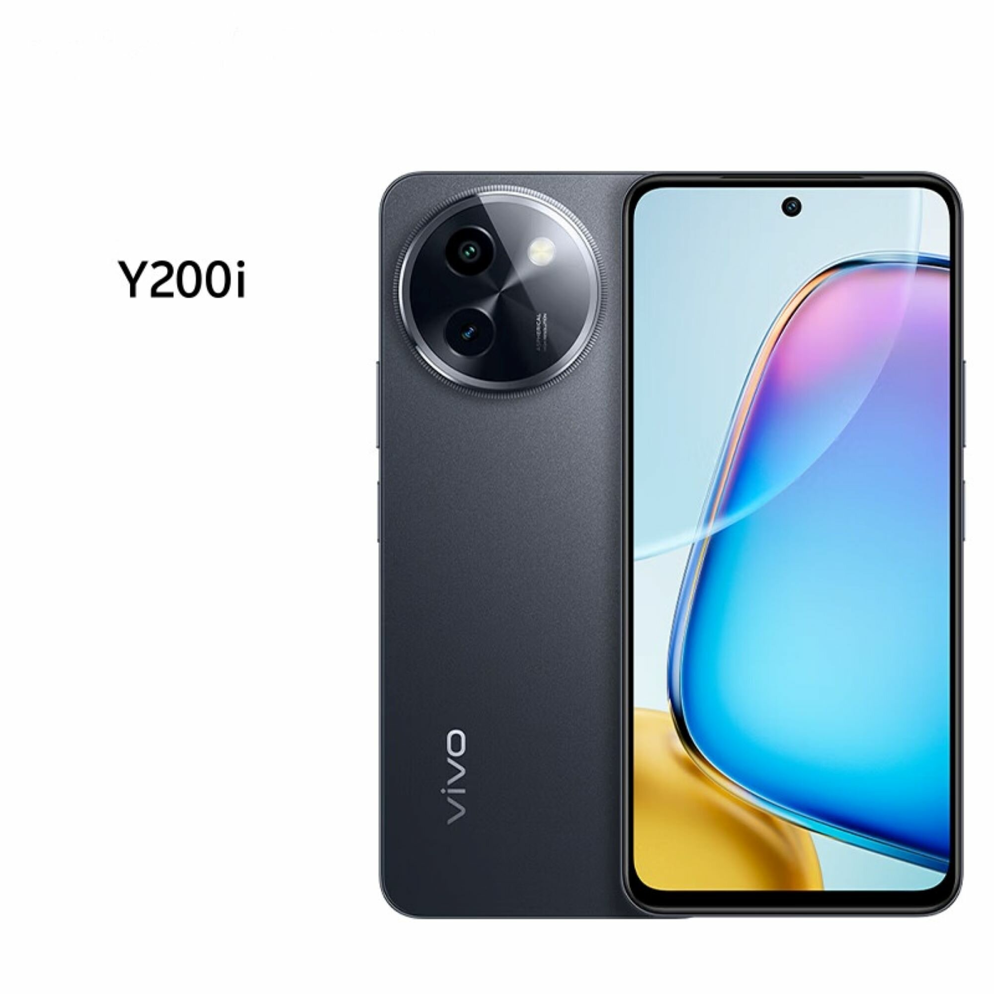 Vivo y200i, 12 ГБ+256 Гб, черное，процессор Snapdragon 4 gen2, 6,72 дюйма, смартфон с поддержкой 5g, 6000 мАч