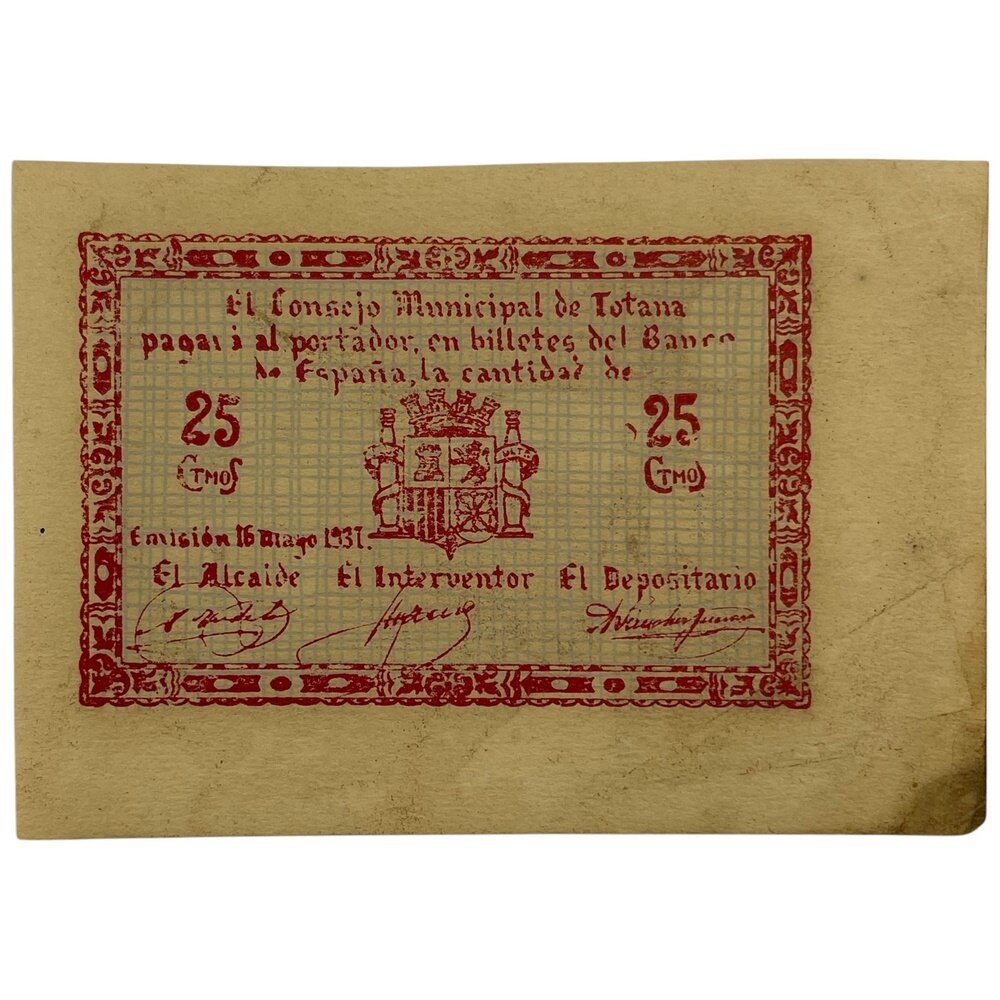 Испания, Тотана 25 сентимо 1937 г.