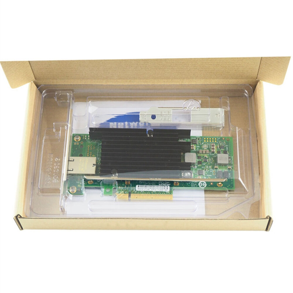 Сетевая карта nic x540-t1 с чипсетом x540at2,10 гбит, rj45, один порт, pci-ex8, для сервера, настольного компьютера