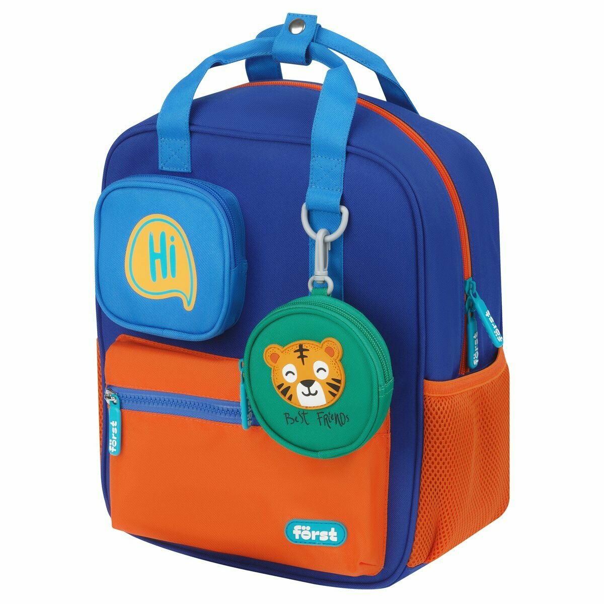 Рюкзак школьный Forst F-Kids "Hi, Tiger!" 30,5x25,5x12,5см, 1 отделение, 5 карманов, эргономичная спинка (FT-KB-022401)