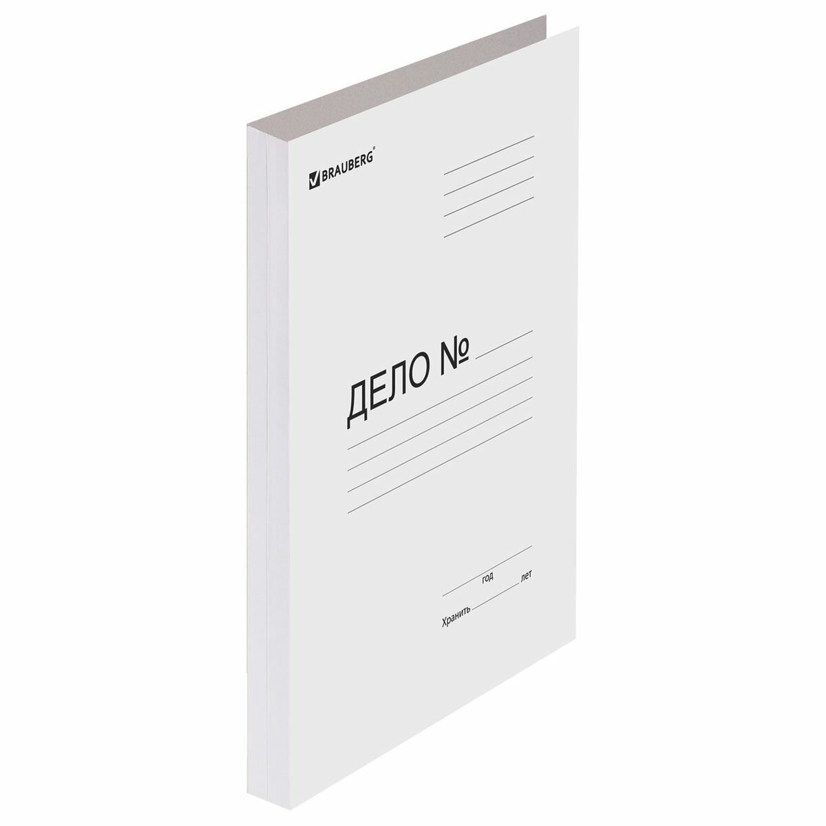 Папка-скоросшиватель Brauberg (А4, до 200л, 280 г/кв. м, картон мелованный) белая, 1шт.