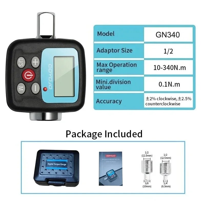 NITERUS Цифровой адаптер динамометрического ключа 10.2-340N. m