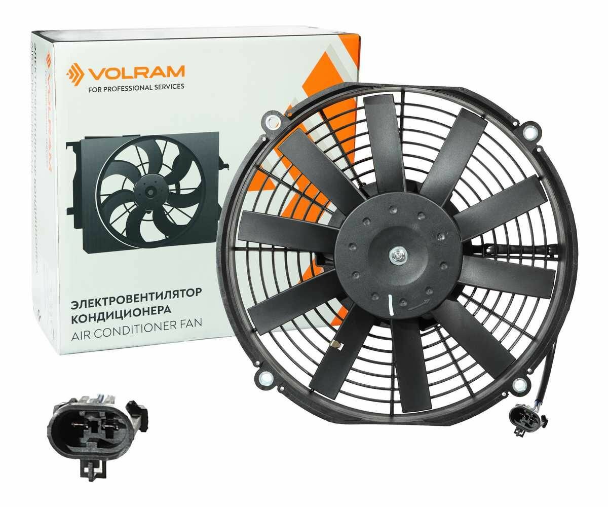 Электровентилятор кондиционера Volram для Lada Kalina, Priora (10 лопастей, с кожухом, тип Panasonic)