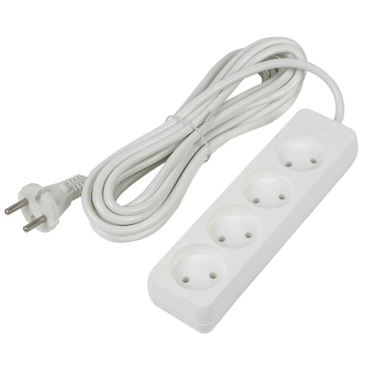 Удлинитель Uniel Ultra 4гн х 5м б/з S-CU4-5 White, UL-00009989