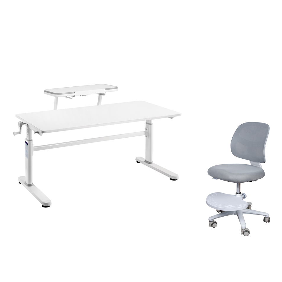 Комплект парта Imparare Grey + полка SS16 Grey + кресло Marte Grey