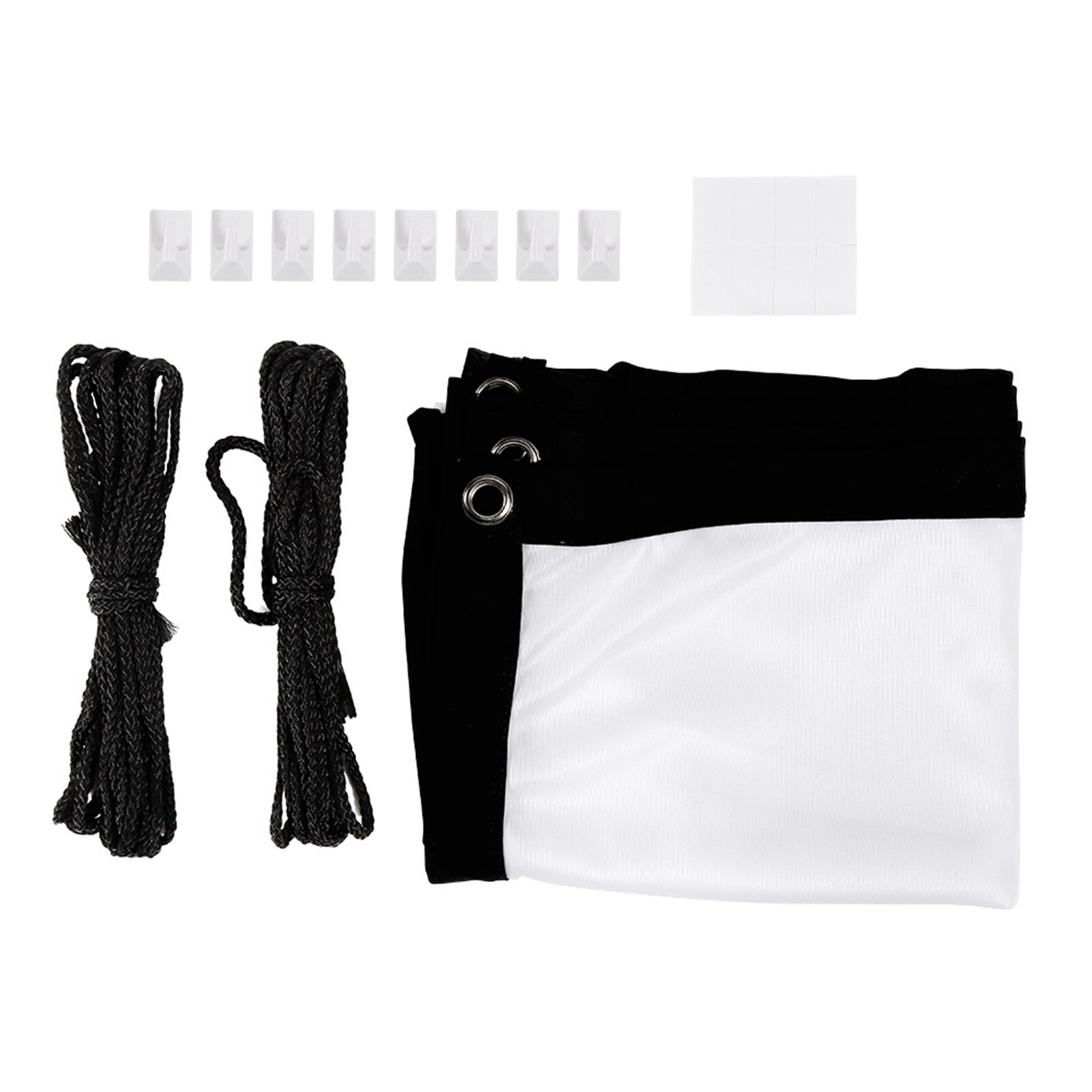 16:9 утолщенный портативный не мнущийся мягкий белый полиэстеровый проекционный экран-занавес (84 дюйма)