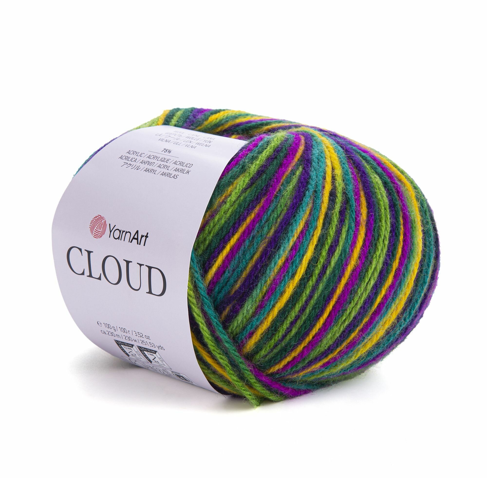 Пряжа Cloud YarnArt, принт - 5309, 25% шерсть, 75% акрил, 5 мотков, 100 г, 230 м.