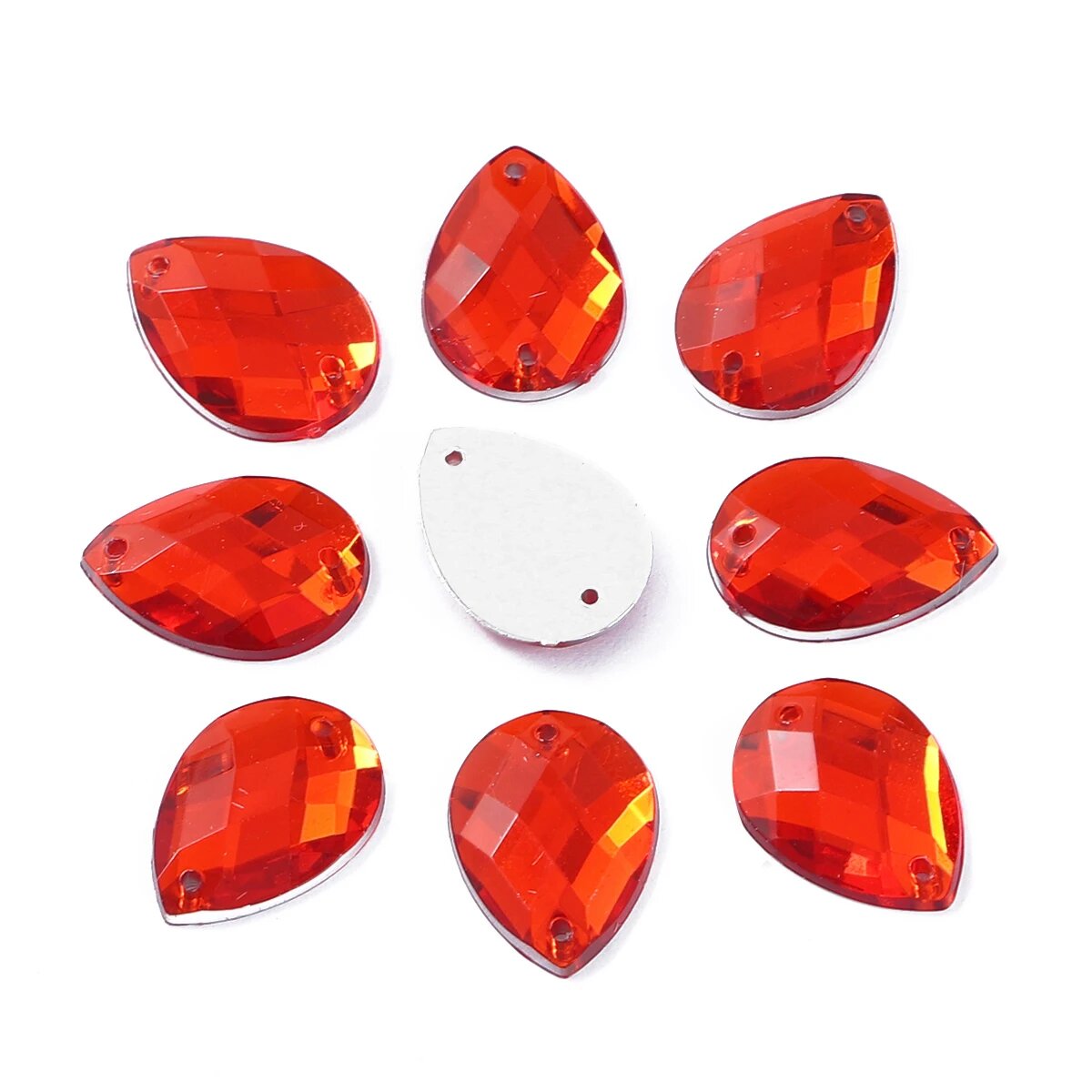 Стразы акриловые Red, 13х18 мм