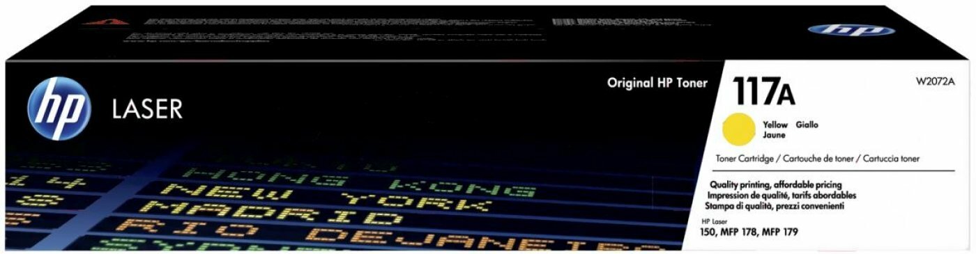 Картридж лазерный HP 117 W2072A желтый (700стр.) для Laser 150/MFP 178/179