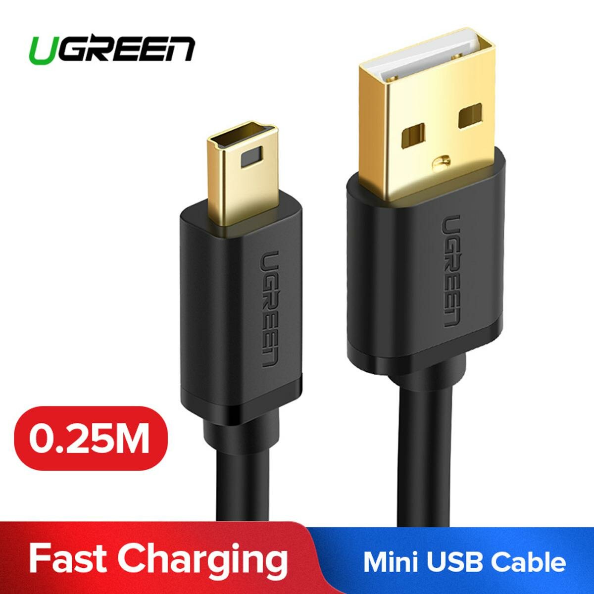 UGREEN Mini USB кабель USB 2.0 тип A на Mini B кабель штекерный шнур для GoPro Hero 3+ Hero HD PS3 контроллер телефонов