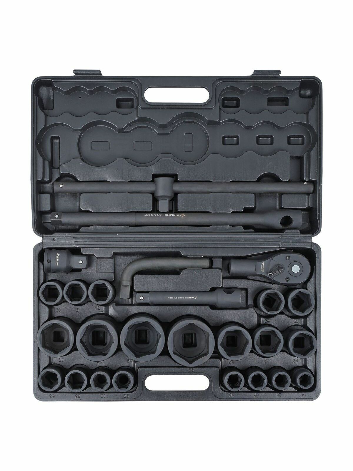 Набор головок ударных 3/4" DR и 1" 26 предметов (21-60 мм) кейс, Airline ATAS401