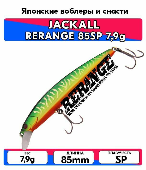 Воблер JACKALL RERANGE 85SP 7,9g цвет MAT TIGER