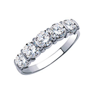 Кольцо, серебро, 925 проба, фианит