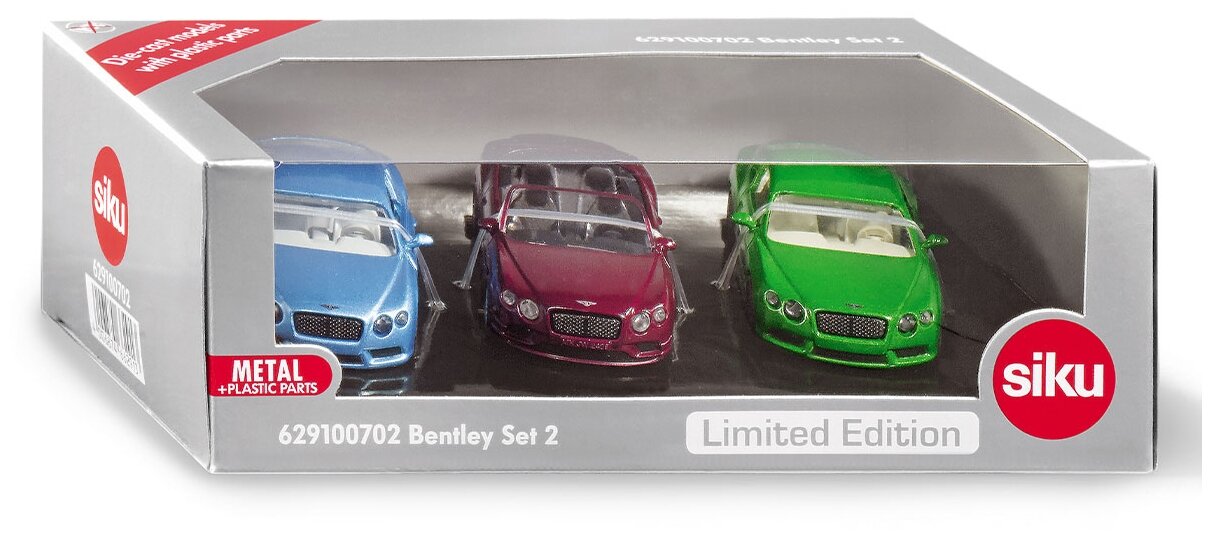 Набор машин Siku Bentley Set2 Limited Edition 629100702, голубой/пурпурный/зеленый 3 шт.