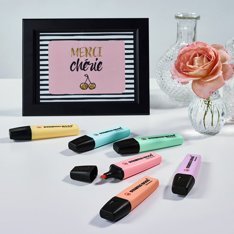 STABILO Pastel Highlighter Pen Large Capacity Colorful Light Color Highlighter Pen Highlighting Marker for Students Marking 70/155 Light Mist Purple (Single)