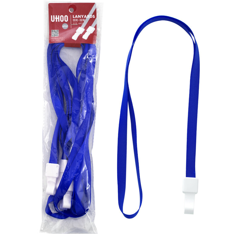 UHOO Work Badge Lanyard, Employee Badge Lanyard, Factory Badge Lanyard, ID Card Holder Lanyard, Hanging Rope, Width 1.0cm, Dark Blue 6 Pieces/pack, 6737
