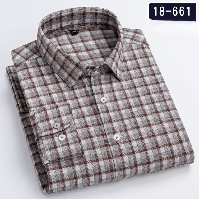 Высококачественная мужская рубашка с длинными рукавами из 100% хлопка, клетчатая повседневная рубашка, облегающая официальная рубашка, офисная одежда, мягкая рубашка с узором «гусиные лапки»