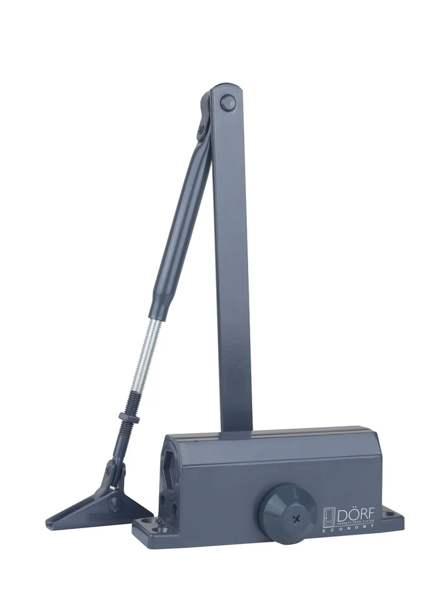 Доводчик дверной морозостойкий DORF ECONOMY, до 80кг, антрацит, L8223_ral7016_eco P(L8223_ral7016_eco)