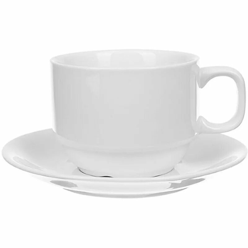 Чайная пара 250мл, белая, фарфор, Chan Wave Classic 6шт/уп  фк0137 1819759