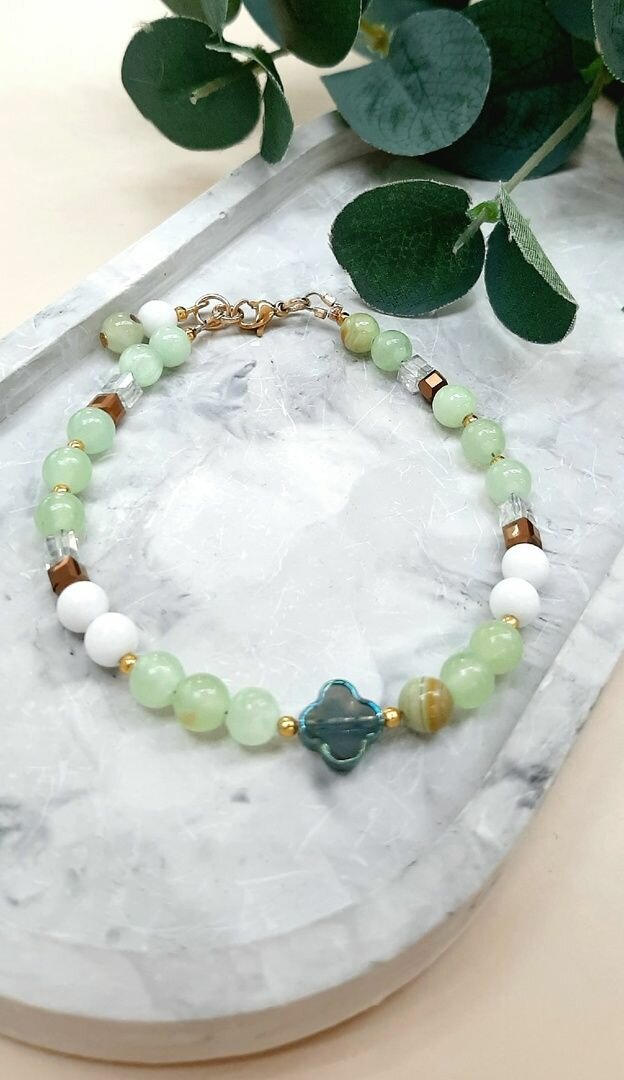 Браслет, агат, оникс, стекло