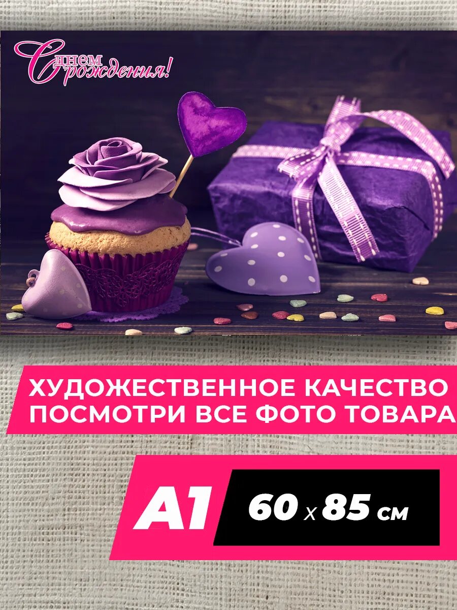 С днем рождения плакат на стену A1