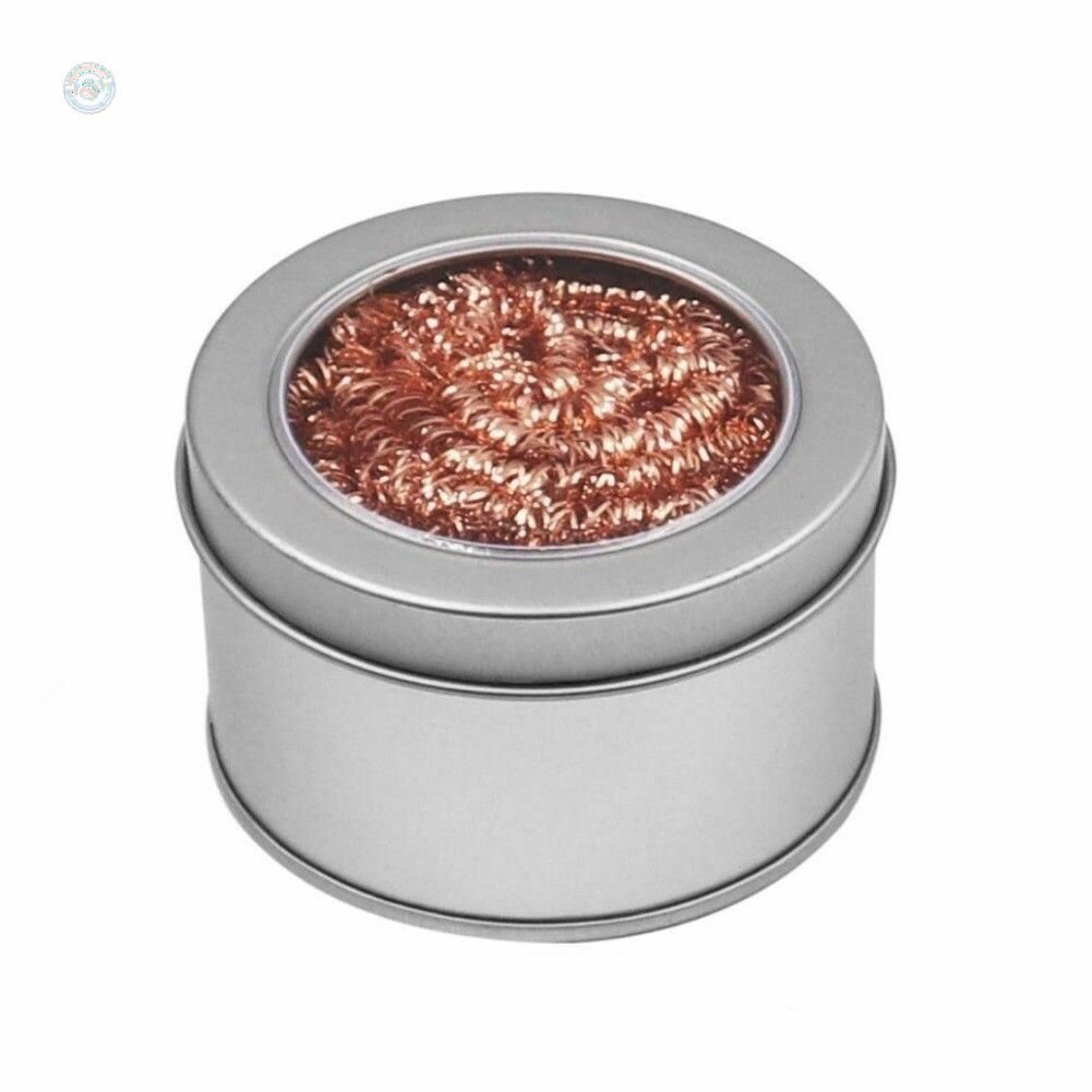 Шарик для очистки жала паяльника из медной проволоки, компактный фильтр 66х42 мм в удобной коробке, эффективное удаление припоя и окислов, must-have аксессуар для пайки и сварки