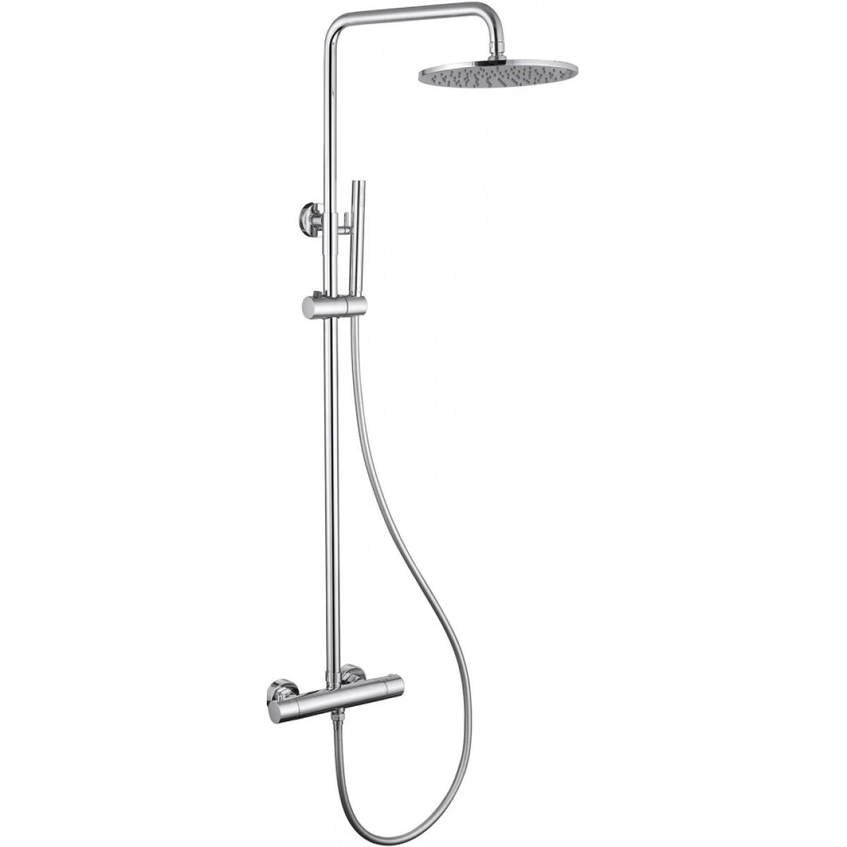 Душевая стойка ABBER Wasser Kreis AF8160L с термостатом без излива, хром