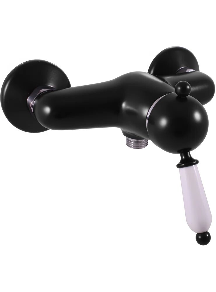 Смеситель для душа Rav Slezak Labe L581.5CMATC белый, черный, матовый, глянцевый, настенный, латунный, однорычажный, без лейки, смеситель для ванны с душем