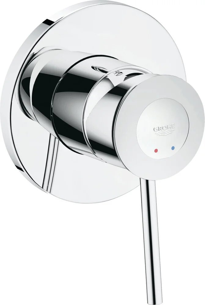 Встраиваемый смеситель для душа и ванны Grohe BauClassic 29048000 С внутренней частью, латунный, рычажный, настенный, хром, глянцевый, с керамическим картриджем