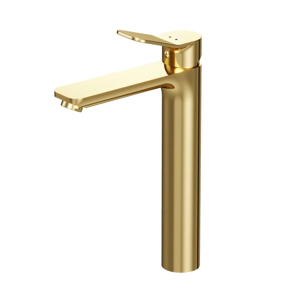 Смеситель для раковины AM.PM X-Joy F85A92099 золотой, глянцевый, кран для ванной в раковину, из латуни, рычажный, с керамическим картриджем