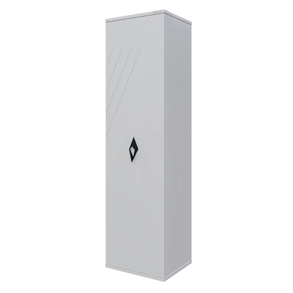 Шкаф-пенал для ванной Grossman Вива 35 подвесной, 35 см, белый, глянцевый, с дверками, из МДФ