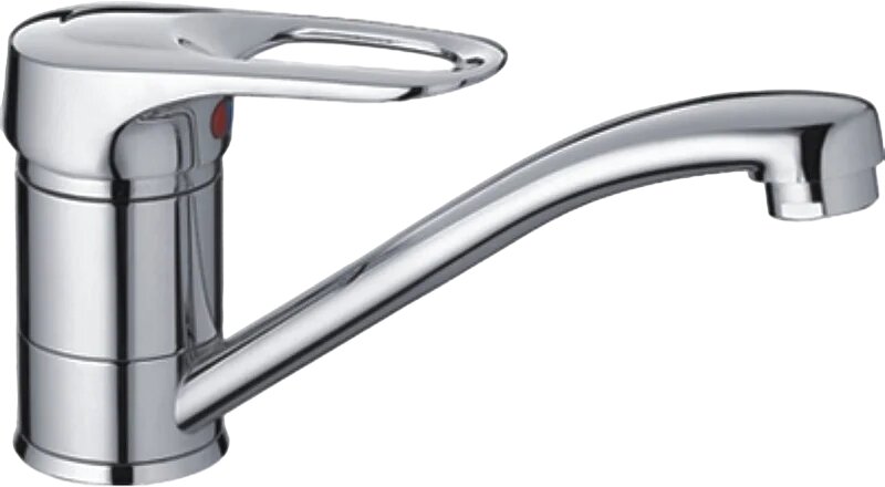 Смеситель для кухни Cron CN04 CN4504 с поворотным изливом, хром, глянцевый, однорычажный, с керамическим картриджем