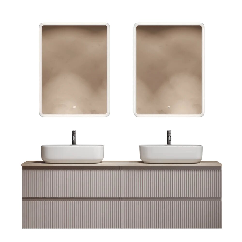 Мебель для ванной комнаты Sancos Snob R 160 doha soft, столешница бежевая TT160A2X, раковина CN5043