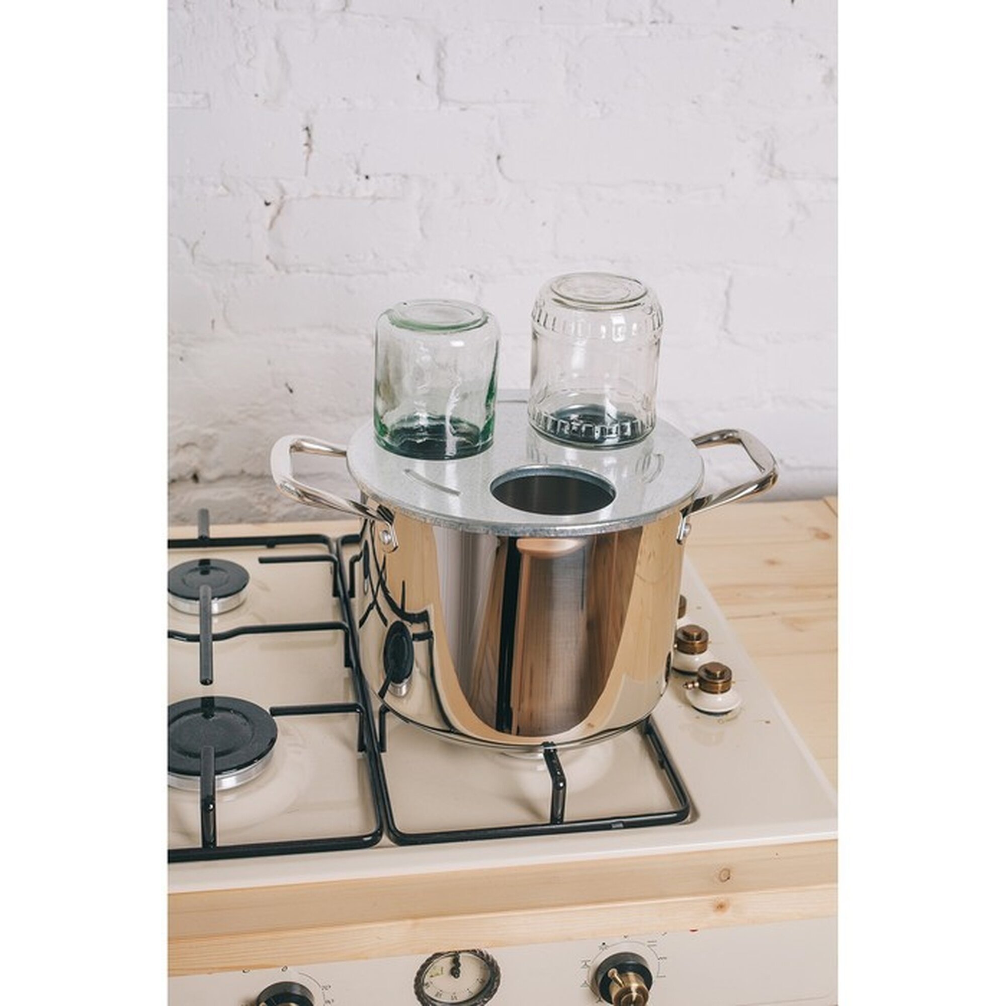 Стерилизатор для стеклянных банок, трехместный, металлический, для консервирования