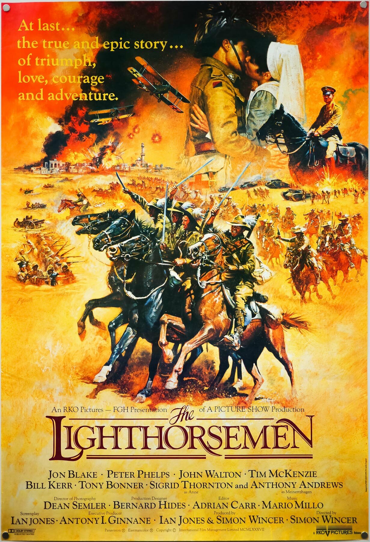 Плакат, постер Лёгкая кавалерия (The Lighthorsemen) 1987 на бумаге, размер 30х42см