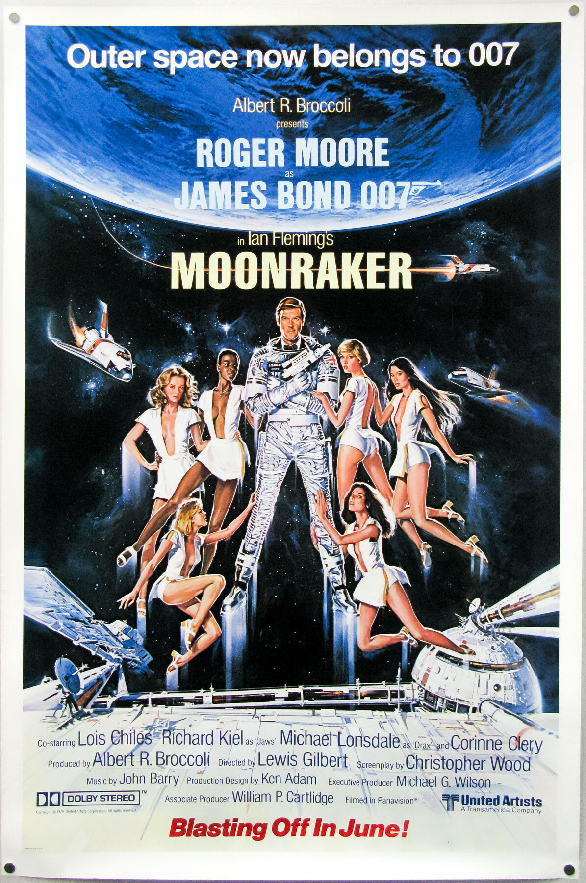 Плакат, постер Лунный гонщик/Moonraker (1979) на холсте, размер 42х60см