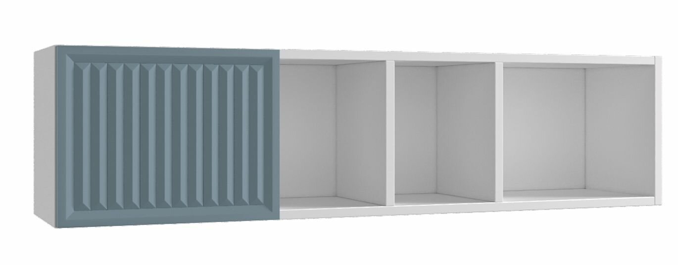 Полка настенная "Спраут", деревянная, ЛДСП, белый/синий, 27,6х110х25,5 см