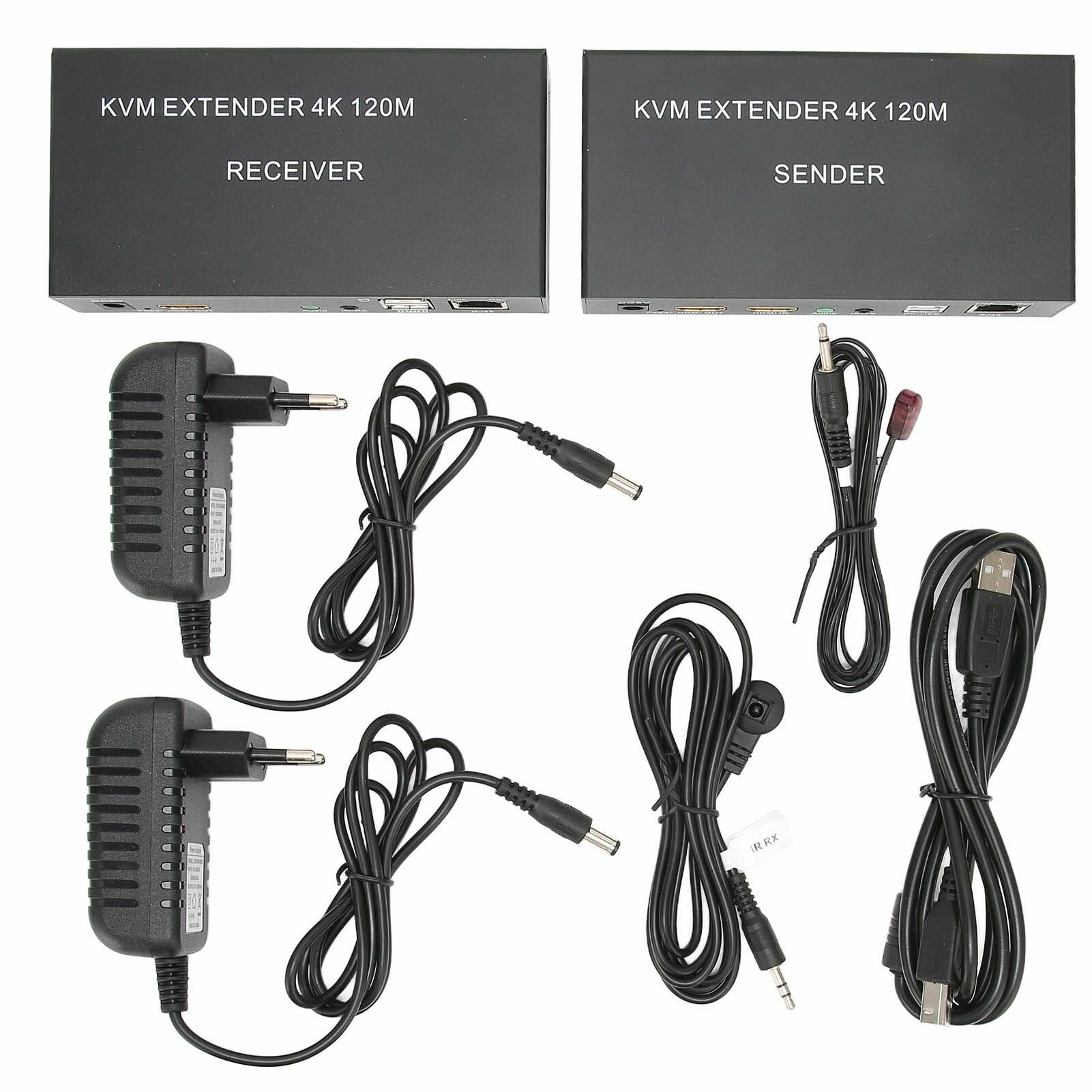 4K HDMI extender (120 м по Cat5e/6), EU вилка